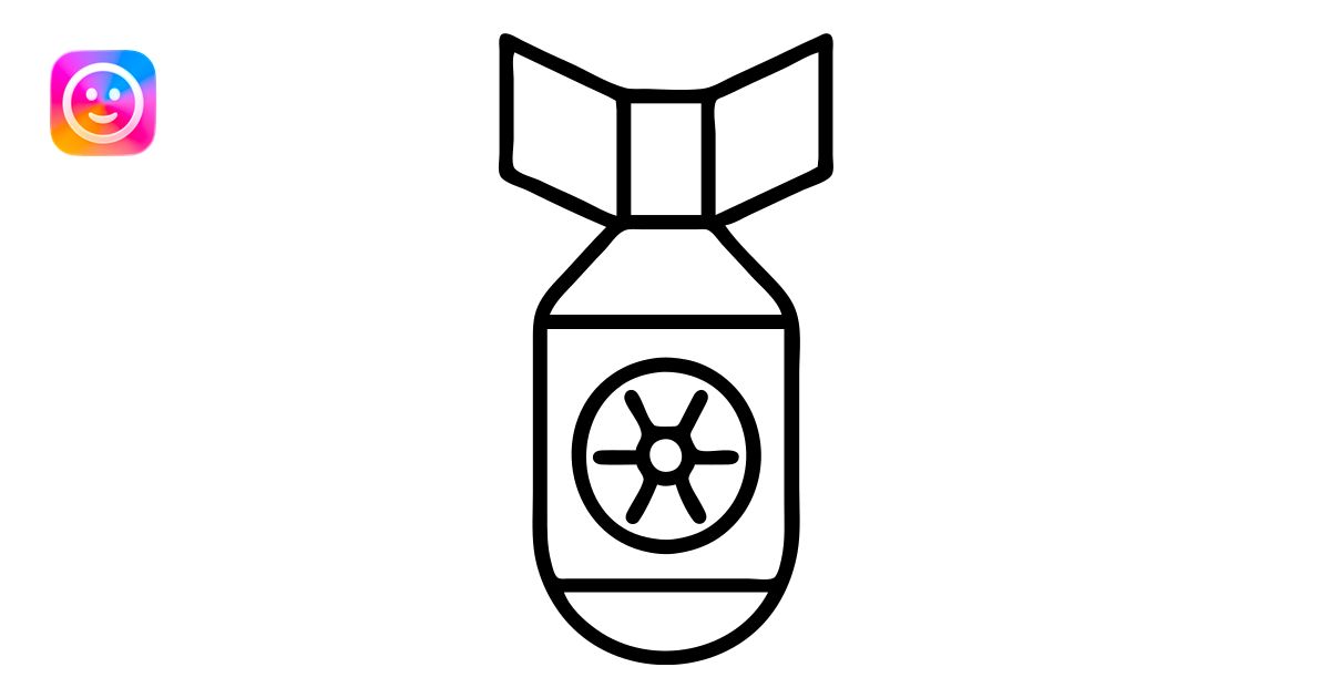 nuclear bomb, stylized, simple, iconic icon | AI Emoji Generator