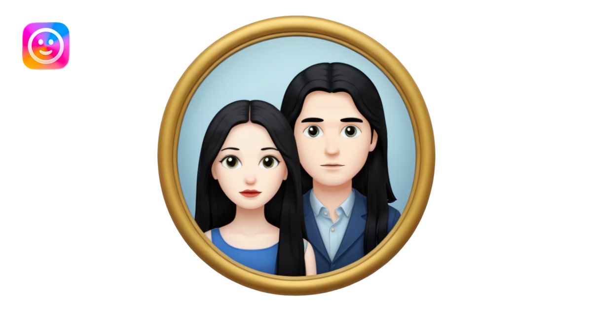 Spooky Man in mirror behind woman emoji | AI Emoji Generator