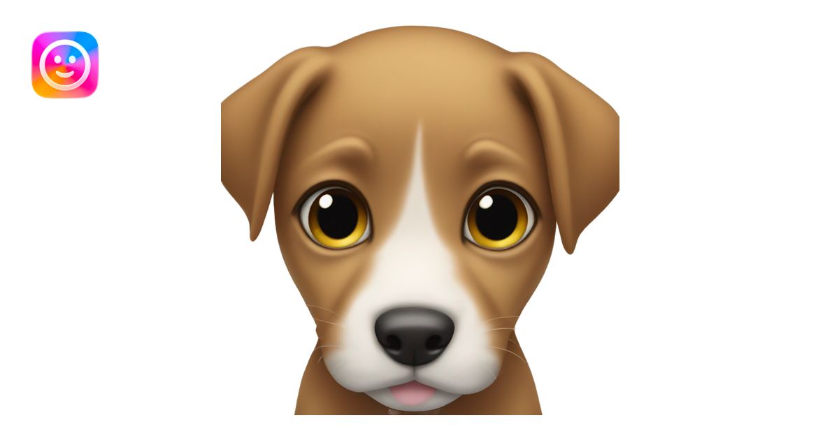 a puppy doing the kissy face emoji | AI Emoji Generator