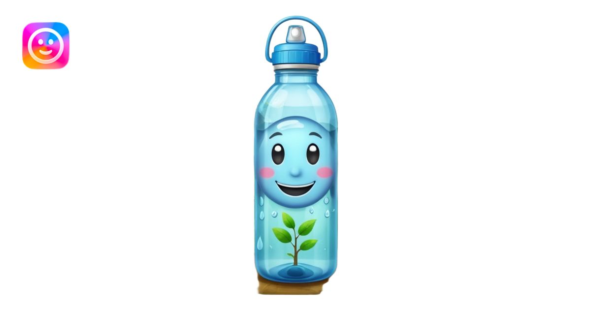 make a water bottle smile in a forests emoji | AI Emoji Generator