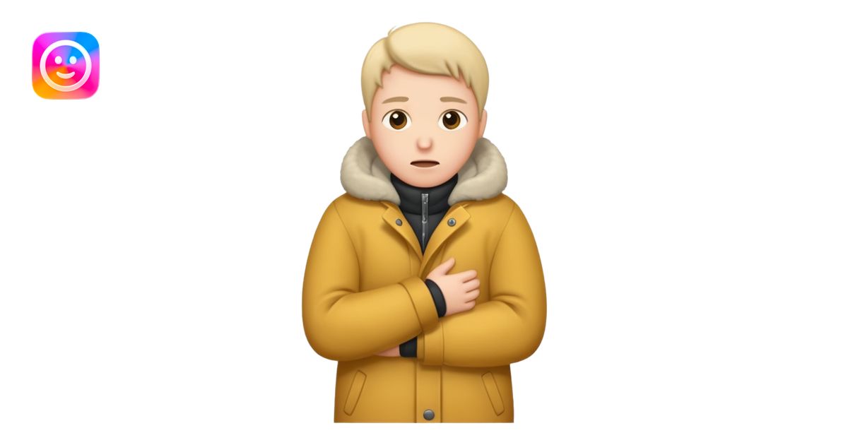Uma pessoa congelando de frio emoji | AI Emoji Generator