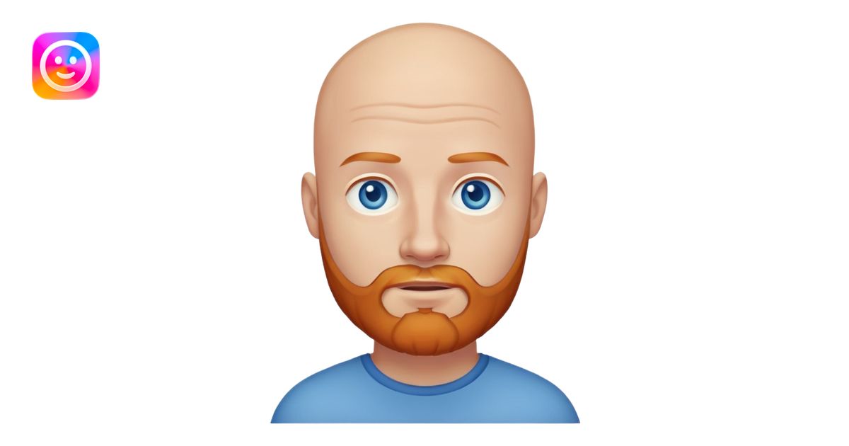 White bald man with blue eyes and ginger beard emoji | AI Emoji Generator