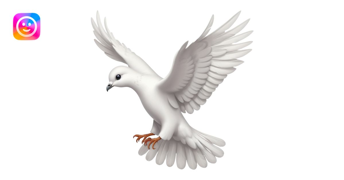 dove flying with its back facing me emoji | AI Emoji Generator
