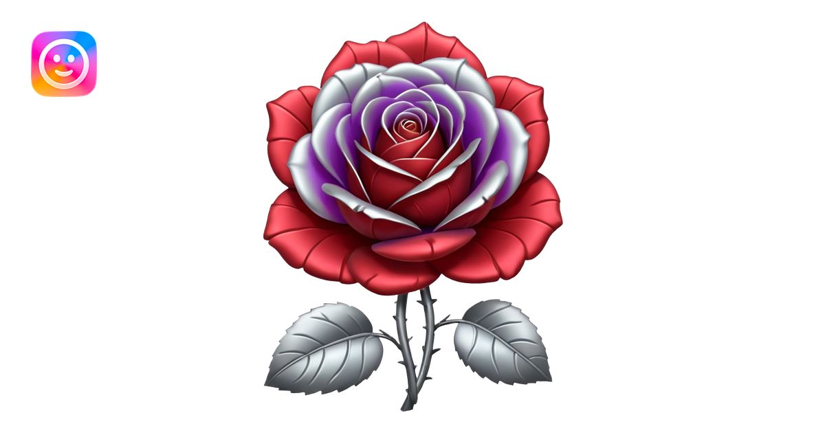 metal rose, without green leaves, just flower emoji | AI Emoji Generator