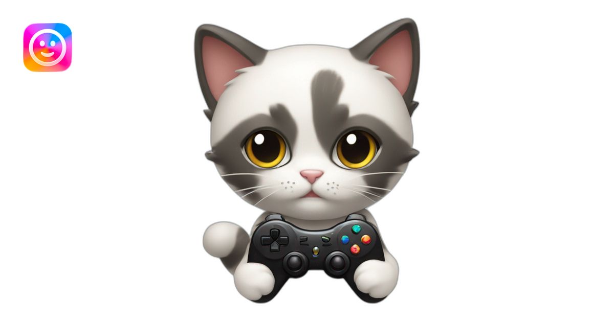 Cute cat holding one small black ps controller and playing video games ...