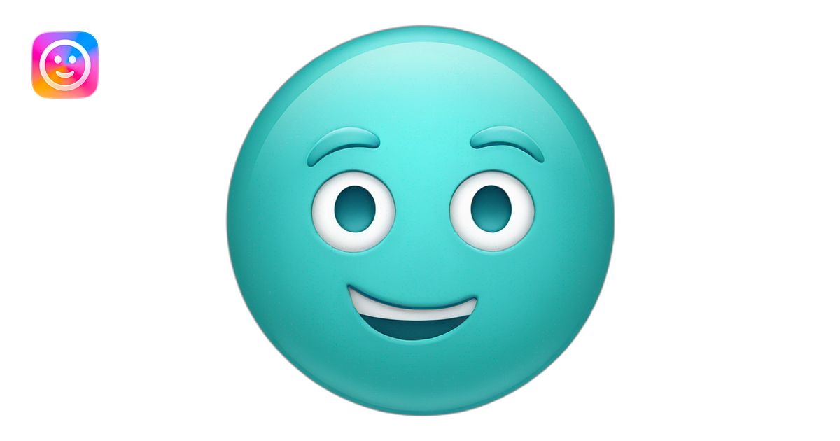An simple aqua blue smiley emoji | AI Emoji Generator