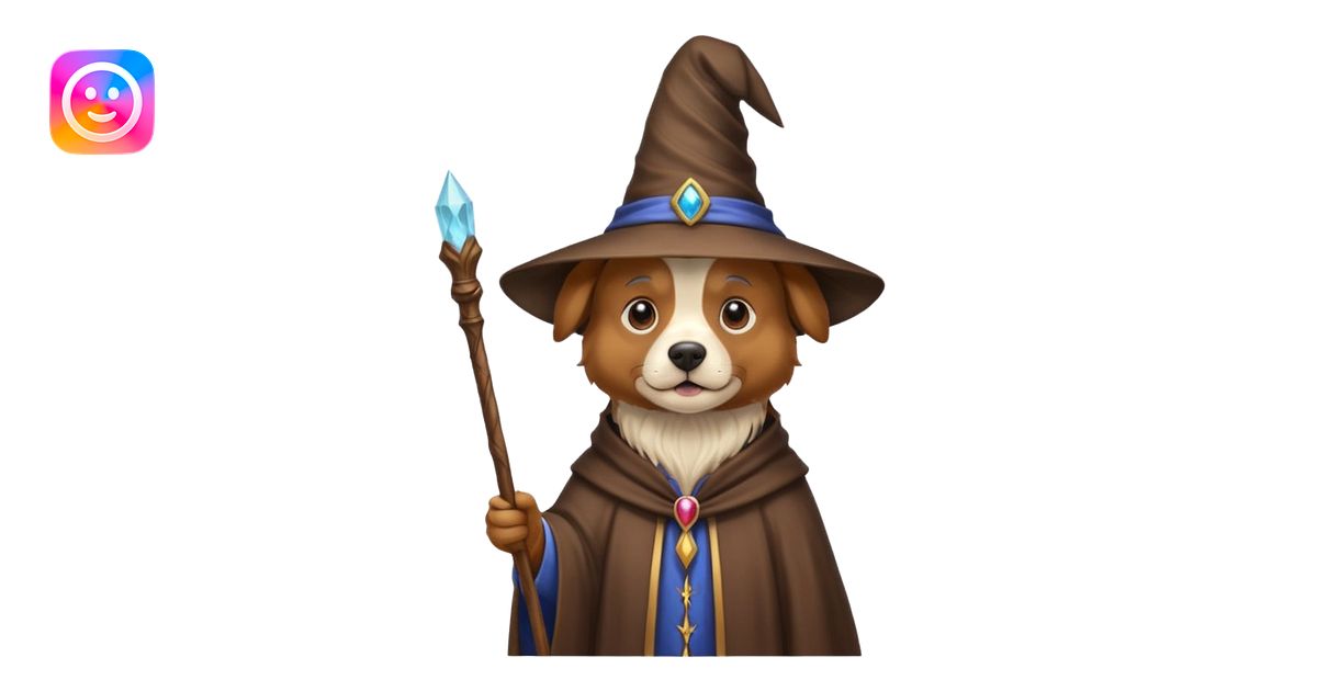 Dog wizard emoji | AI Emoji Generator