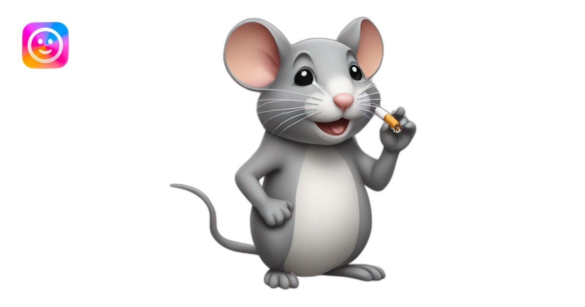 Mouse smoking a cigarette emoji | AI Emoji Generator