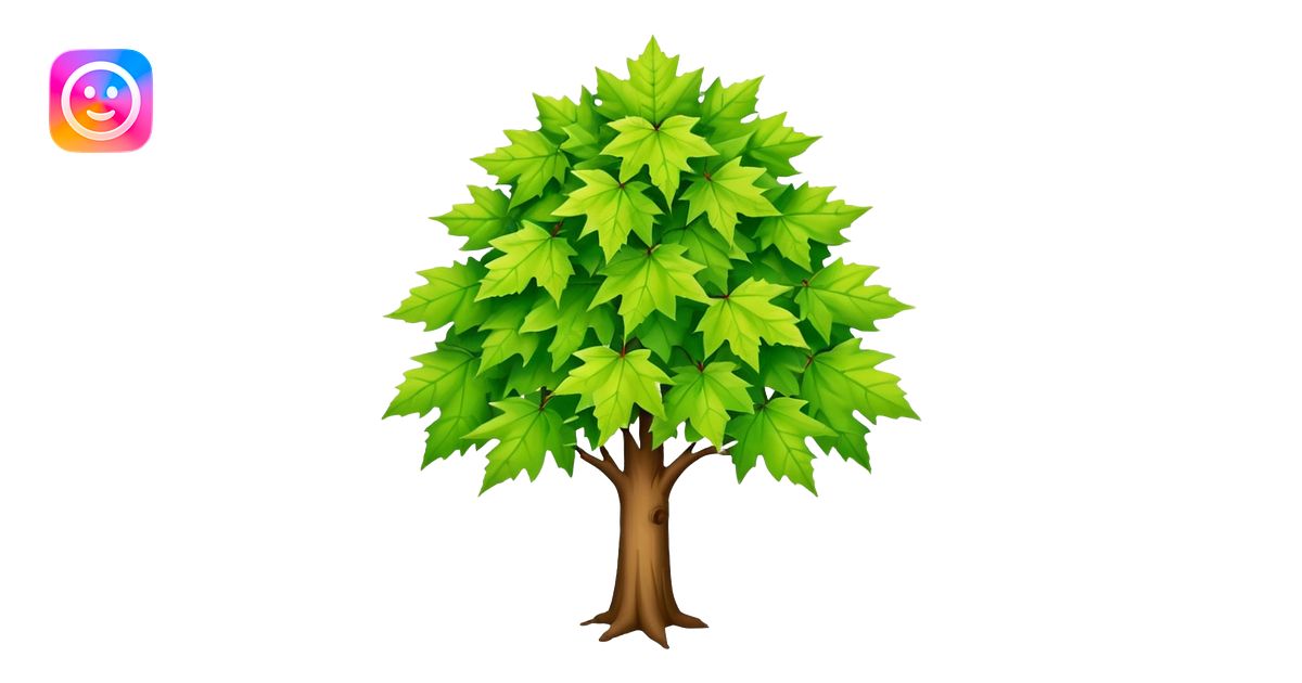 Cute, full-length tree maple emoji emoji | AI Emoji Generator