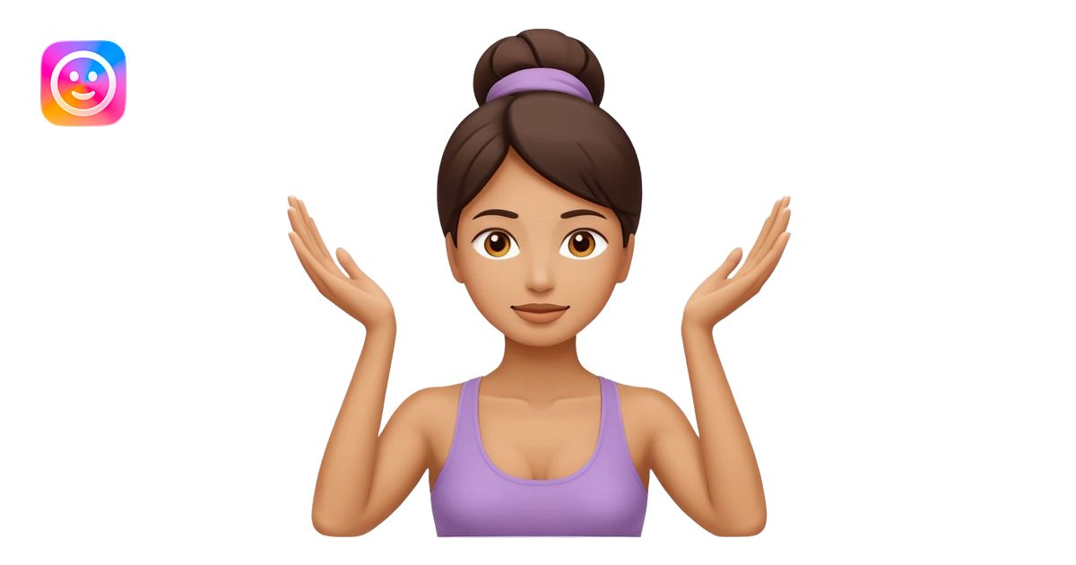 Minimal wellness-style emoji of a woman doing face yoga exercises ...