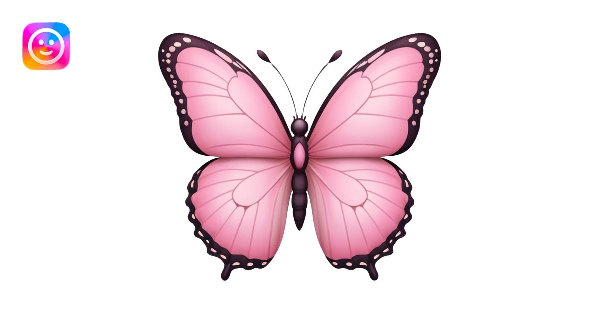 Pink cute butterfly emoji | AI Emoji Generator