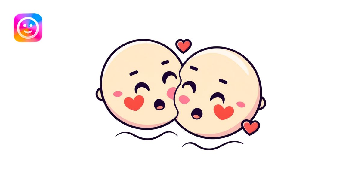 Kissy face with hearts image | AI Emoji Generator