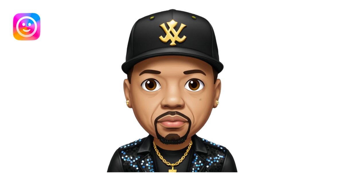 Ice T, Rapper with dark brown hair, black sequin outfit emoji | AI ...