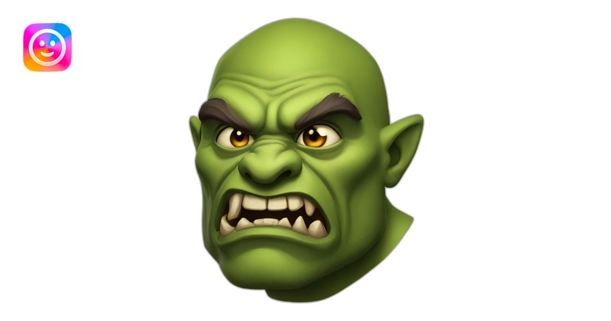 Orc(world of warcraft) expressing a lack of interest emoji | AI Emoji ...