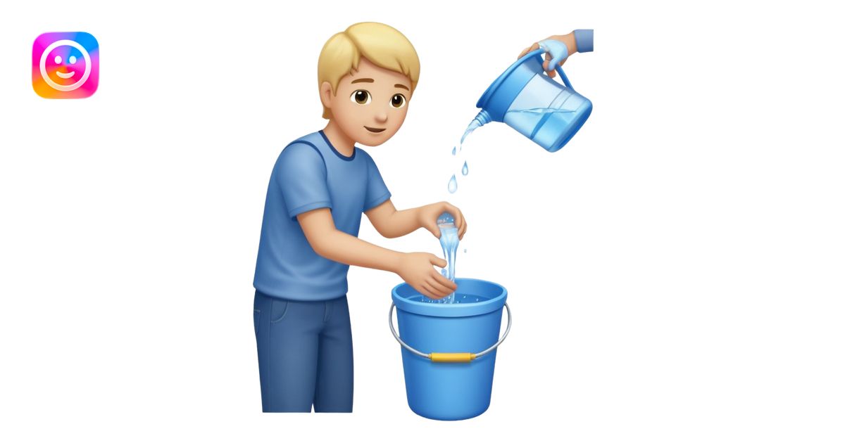 emptying a bucket of water emoji | AI Emoji Generator