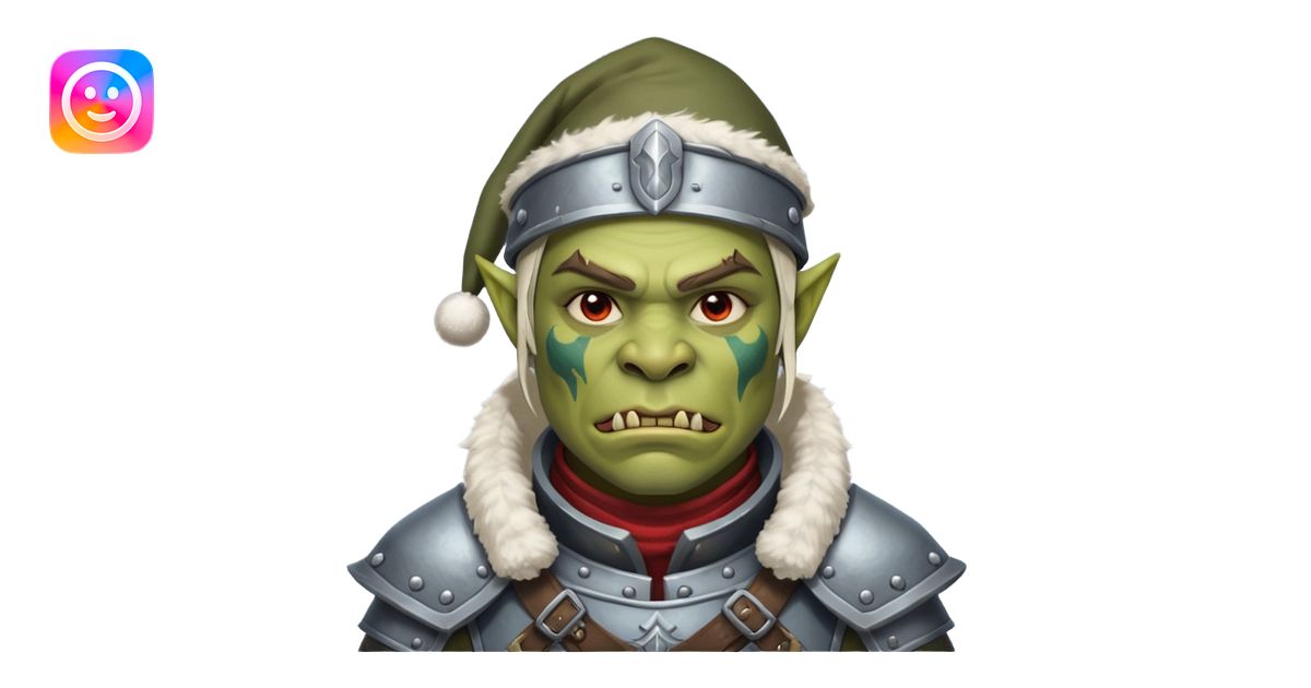 Fantasy Christmas orc legion soldier icon, iron tundra army theme ...