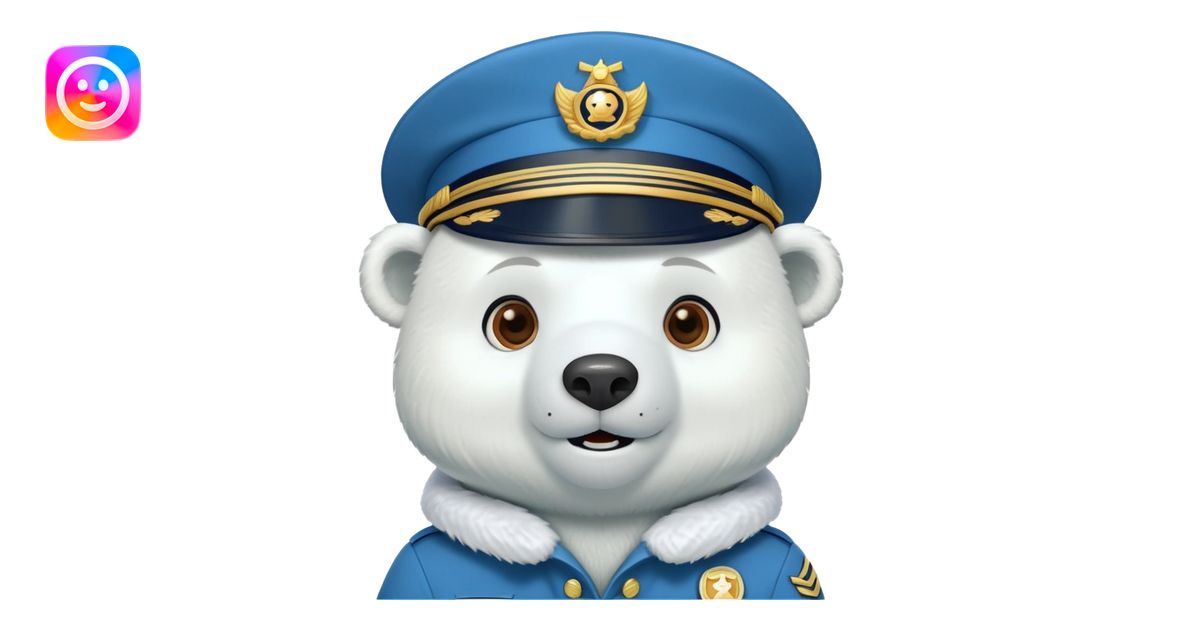 Polar bear captain with blue uniform and captain's hat, Captain ...