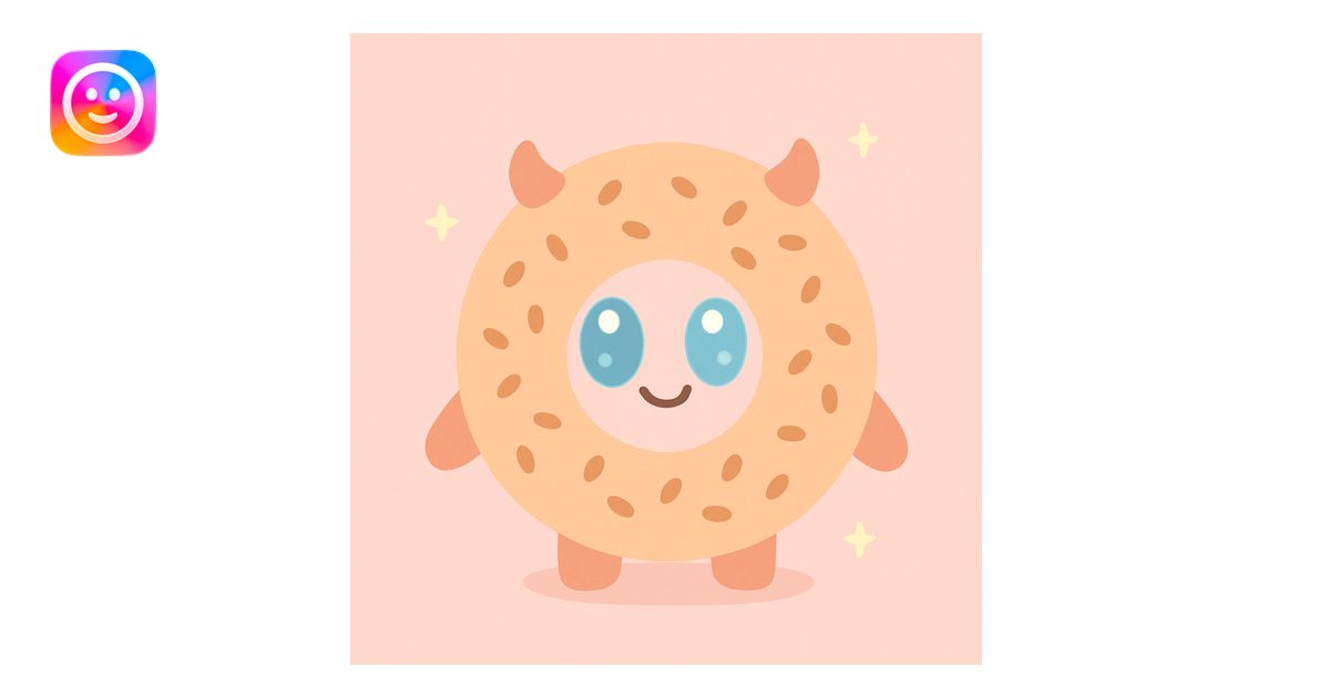 cute simit monster character inspired by Turkish street food, simit for ...