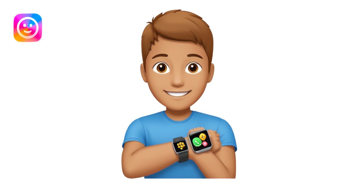 Young person wearing a smartwatch emoji | AI Emoji Generator