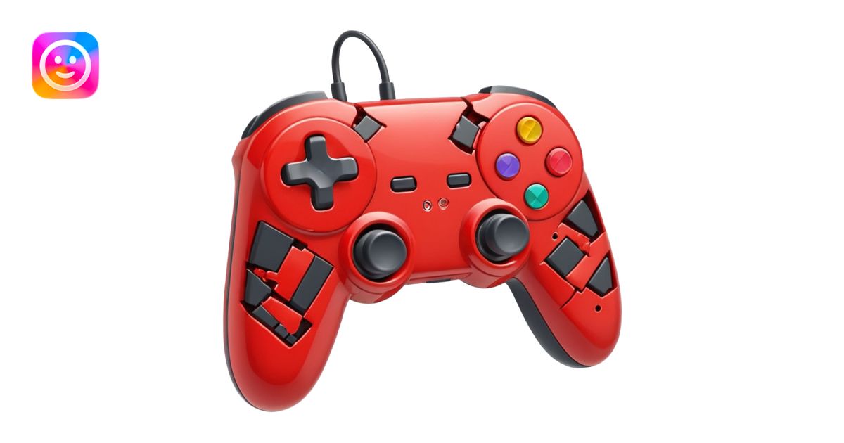 red game controller shattered emoji | AI Emoji Generator