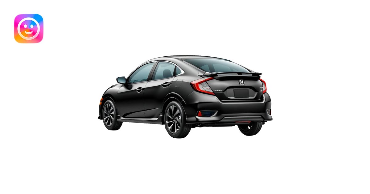 Make an emoji of a 2024 Honda civic with a black exterior with no added ...