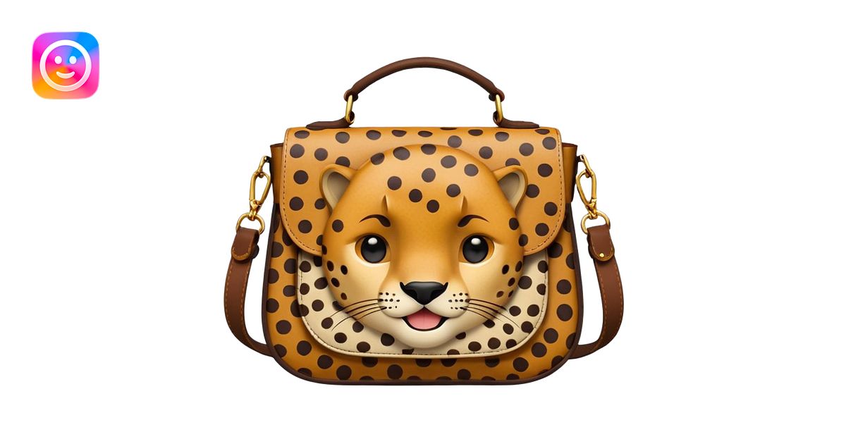 brown cheetah printed 2000s bag emoji | AI Emoji Generator