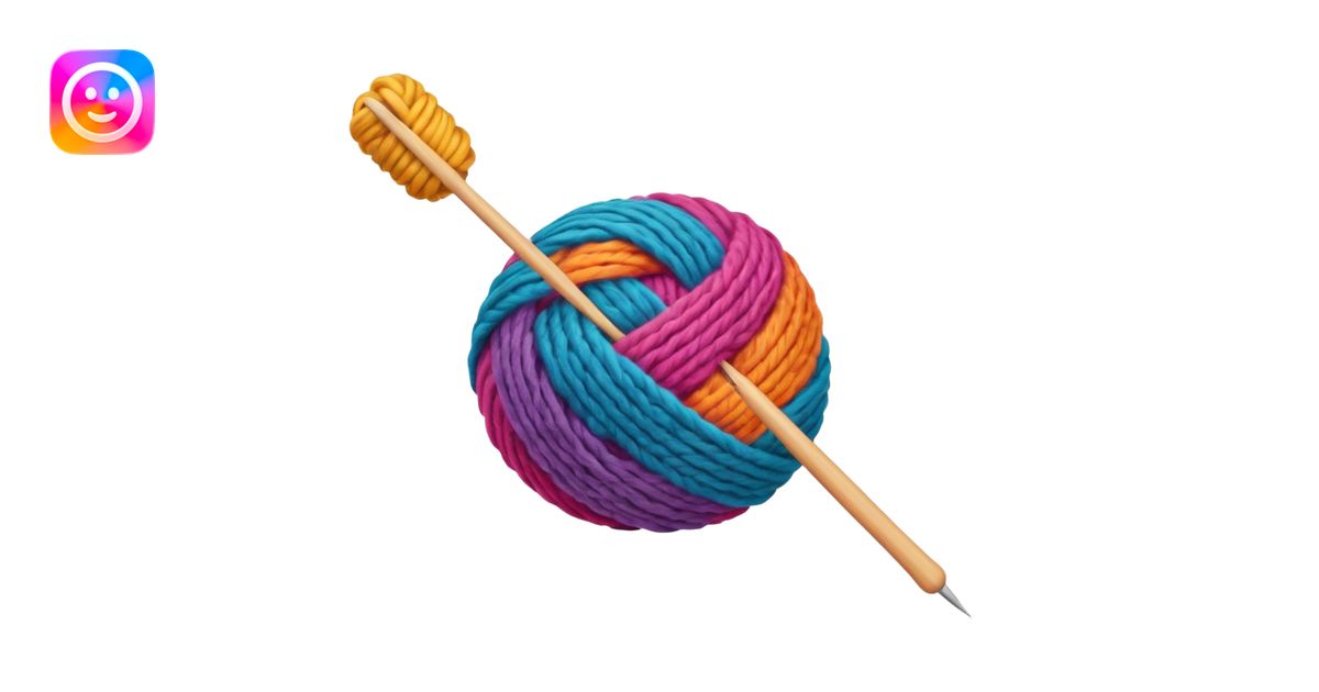 a ball of wool with a knitting needle emoji | AI Emoji Generator
