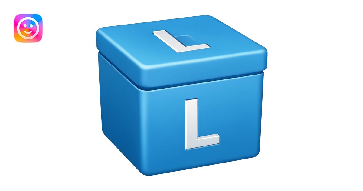 The letters L and R in a blue box 2D emoji | AI Emoji Generator