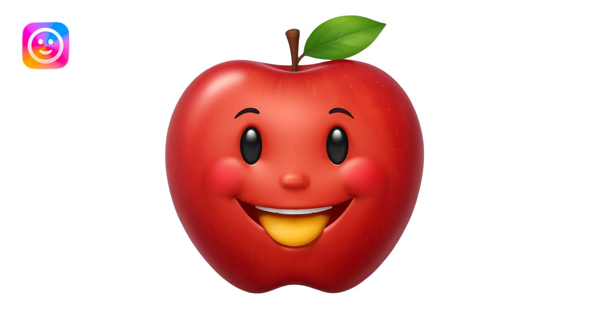 smiley face eats apple emoji | AI Emoji Generator