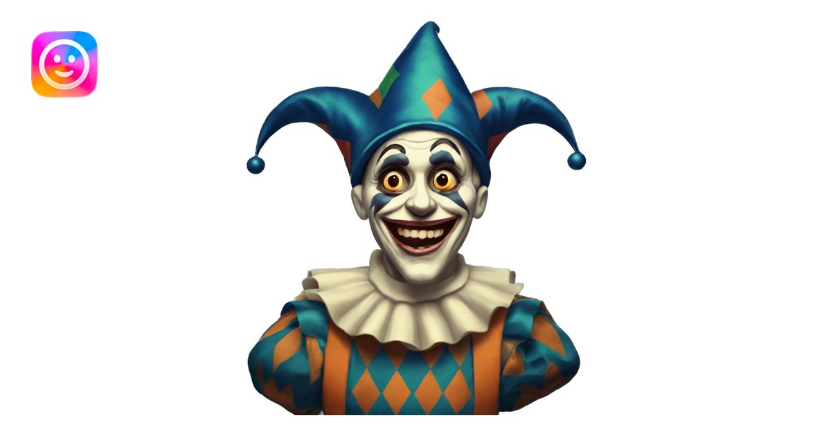 vintage scary jester emoji | AI Emoji Generator