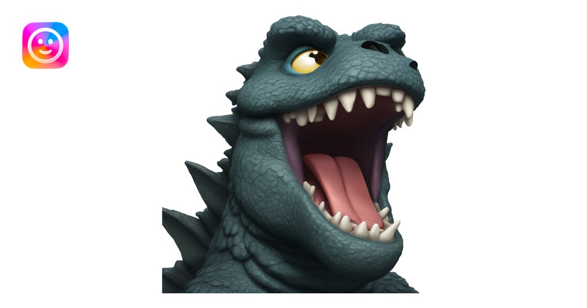 Crying Godzilla emoji | AI Emoji Generator