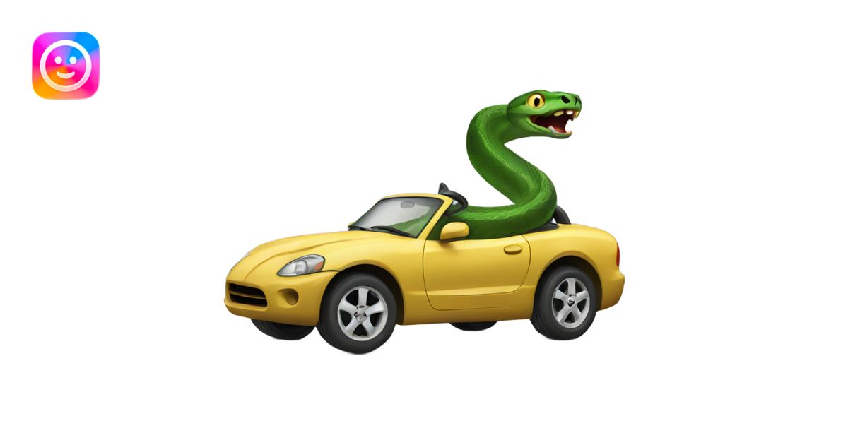 Snakes driving a car emoji | AI Emoji Generator