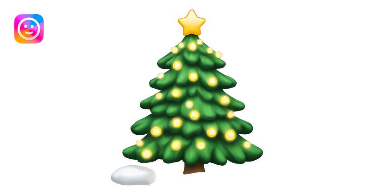 christmas tree with snow and lights emoji | AI Emoji Generator