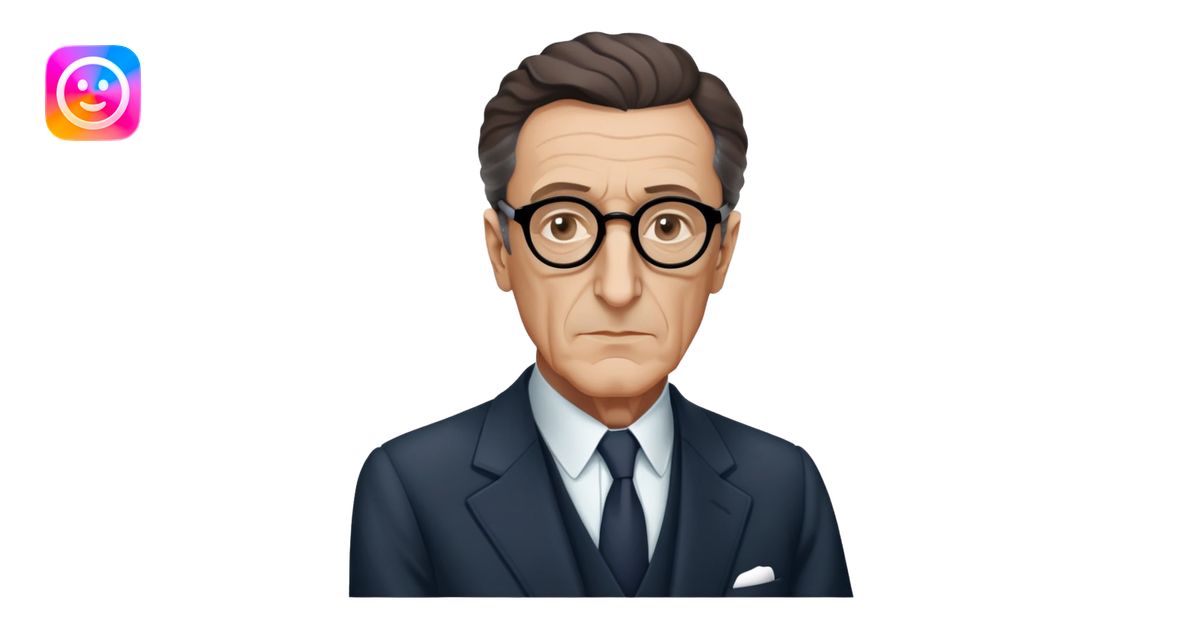 portrait of Maurice Merleau-Ponty, French philosopher, wearing glasses ...