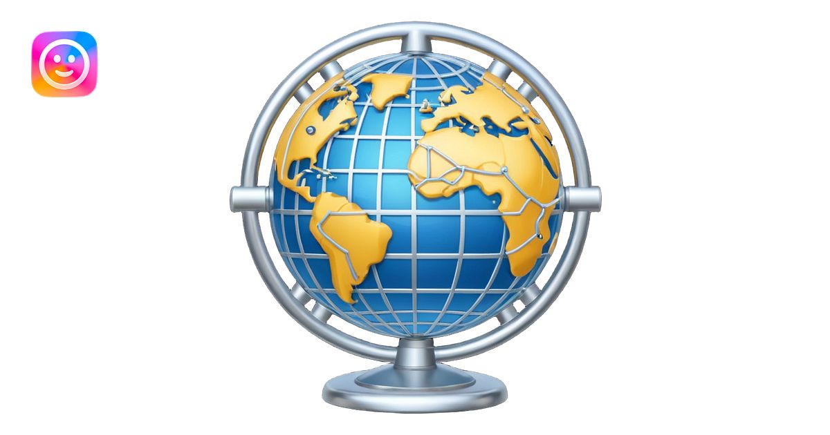 gear and globe, with circuit-style connected nodes, representing global ...