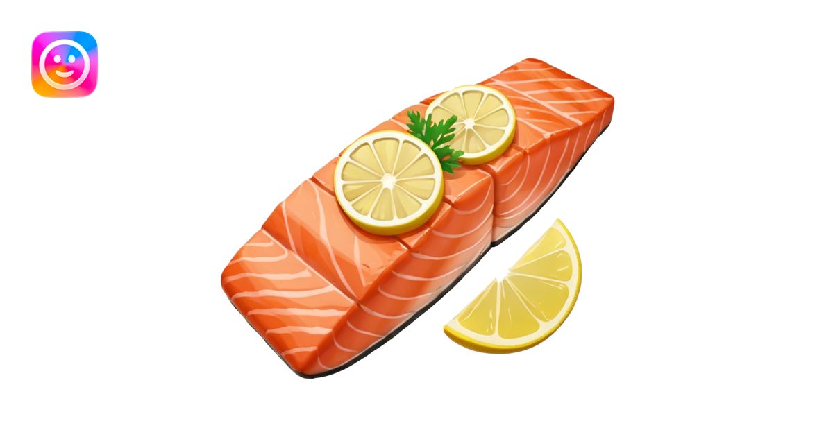 Grilled Salmon With Lemon Butter emoji | AI Emoji Generator