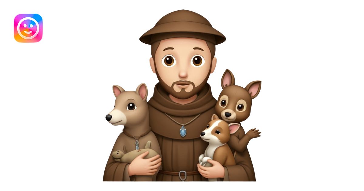 Saint Francis of Assisi cartoon modern type with animal to be used as ...