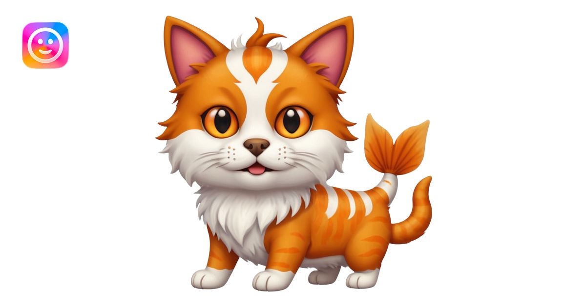 Cat plus a horned fish dog emoji | AI Emoji Generator