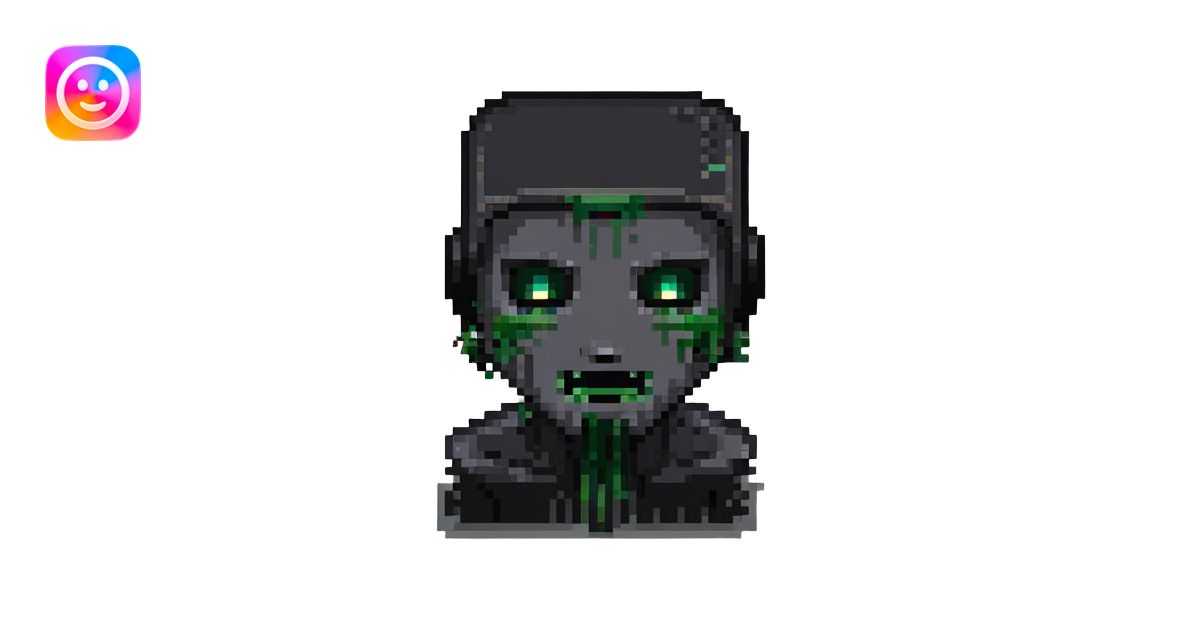 half Minecraft Creeper head merged with half Enderman head, pixel art ...
