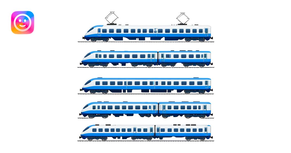 Qinghai-Tibet Railway train, simplified cute emoji style, cartoon ...