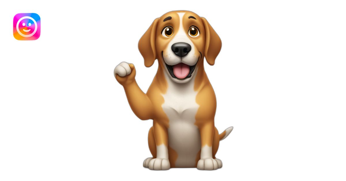 Fat Hound Dog saying yes with the hand emoji | AI Emoji Generator