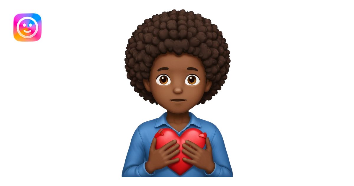 I want a black boy with chocolate skin and a small messy afro holding a ...