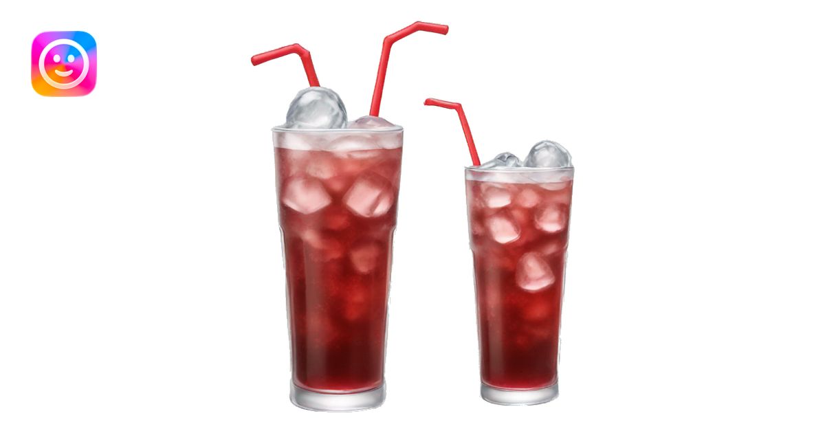 tall glass of iced cherry soda emoji | AI Emoji Generator