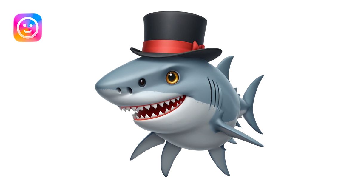 Shark with a top hat emoji | AI Emoji Generator