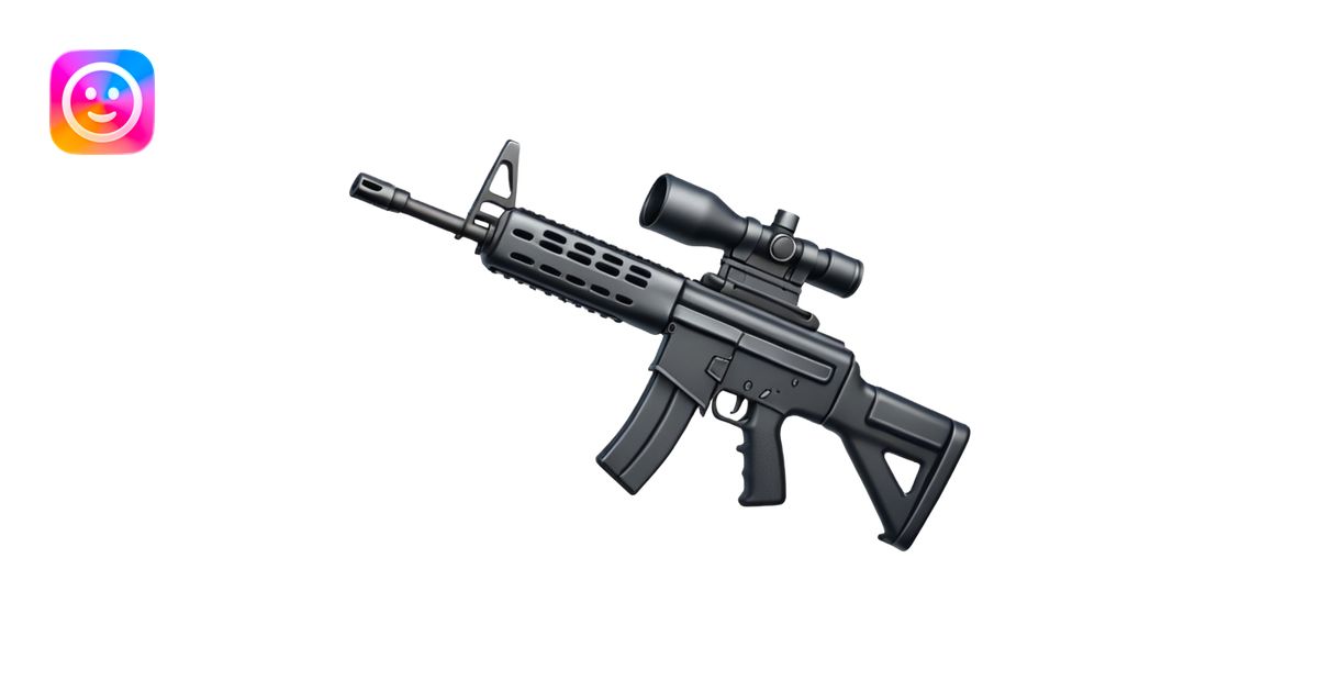 Combat assault rifle weapon emoji | AI Emoji Generator