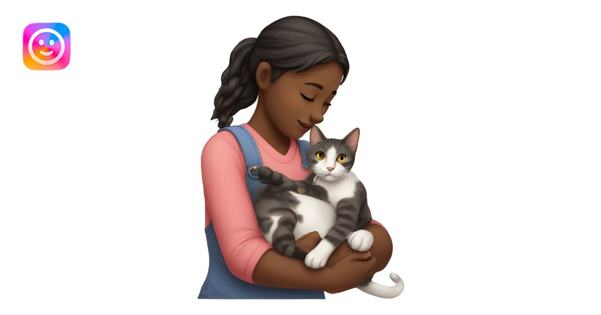 girl petting cat emoji | AI Emoji Generator