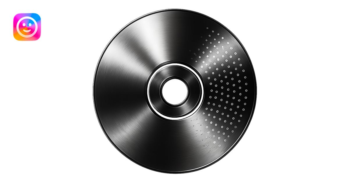 A minimalist CD disc with dot pattern, glowing effect, green color 3D ...