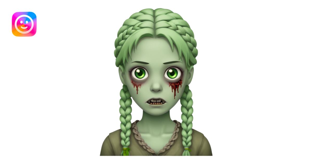 zombie with braided hair emoji | AI Emoji Generator