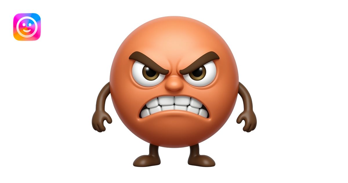 angry circle with legs emoji | AI Emoji Generator