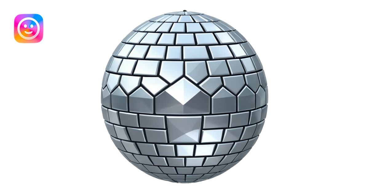 Silver party ball emoji | AI Emoji Generator